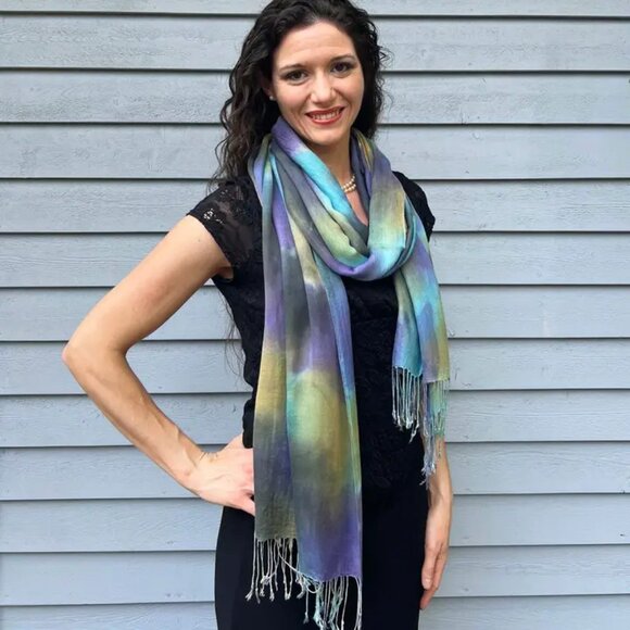 Accessories | Hand Painted Modal Silk Scarf Vs122a3 | Poshmark
